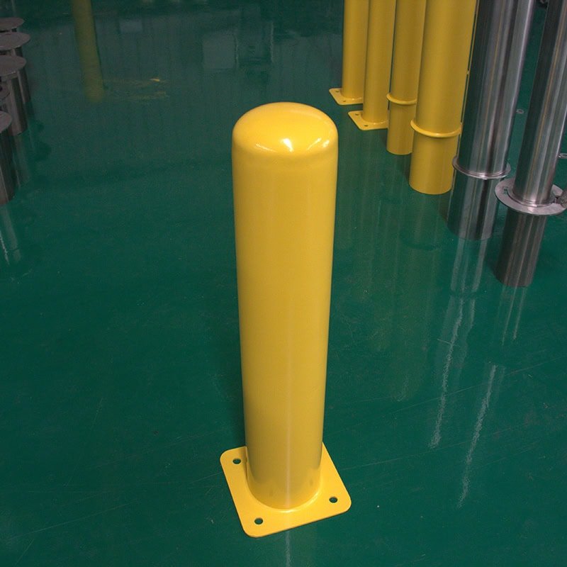 Steel Fixed Bollard Post Bolt Down Yellow Bollards - JIETIAN丨 ...