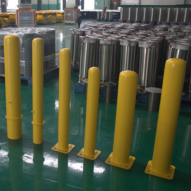 Steel Fixed Bollard Post Bolt Down Yellow Bollards - JIETIAN丨 ...